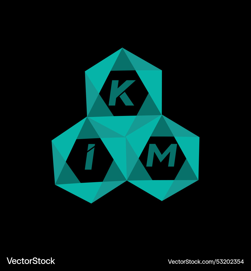 Kim creative minimalist letter logo unique Vector Image