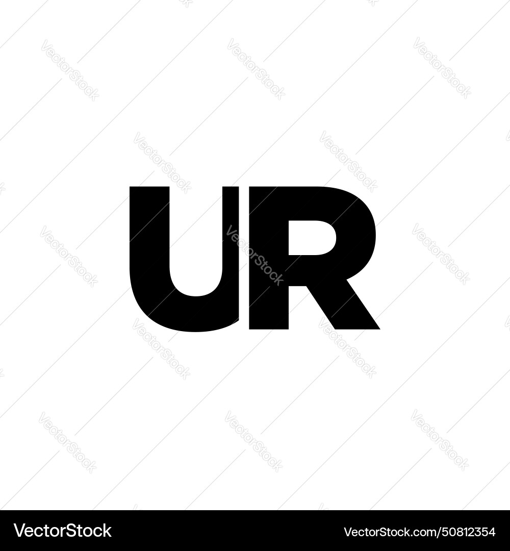 Letter u and r ur logo design template minimal Vector Image