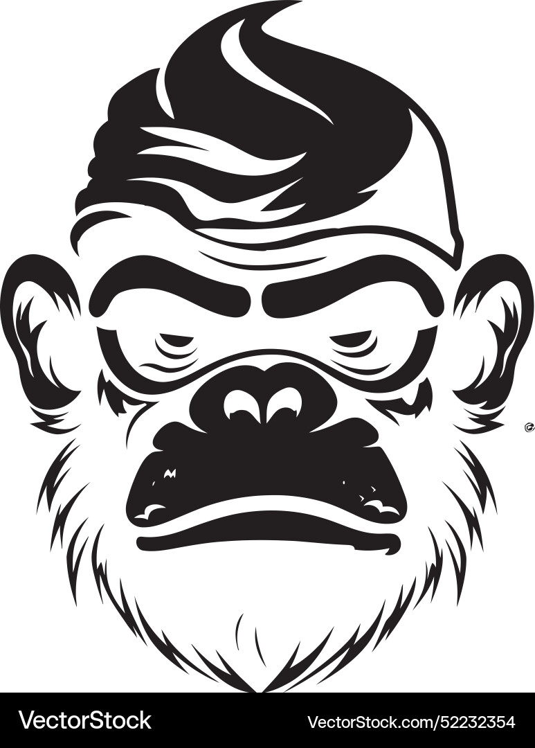 Moonlit monkey odysseymonkey and gorilla Vector Image