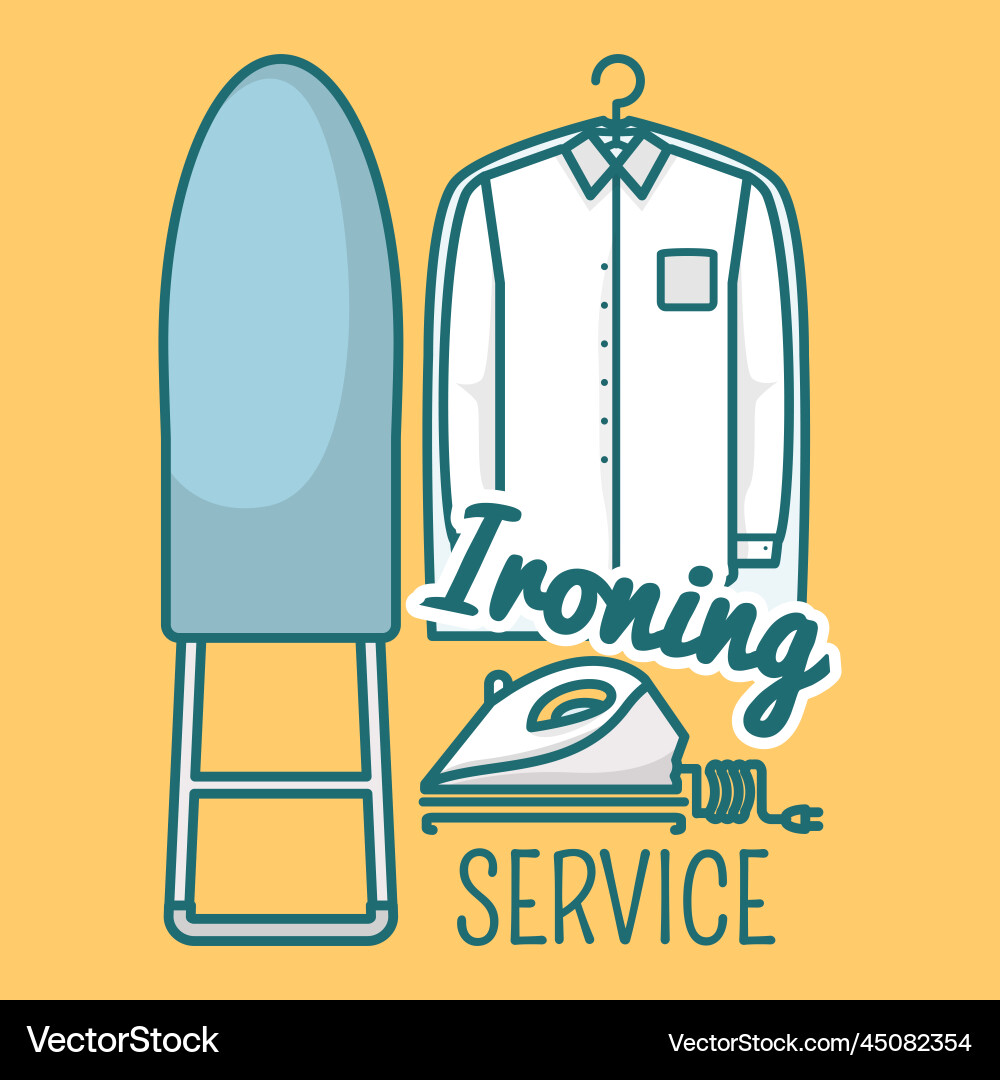Public ironing self service facility flat Vector Image