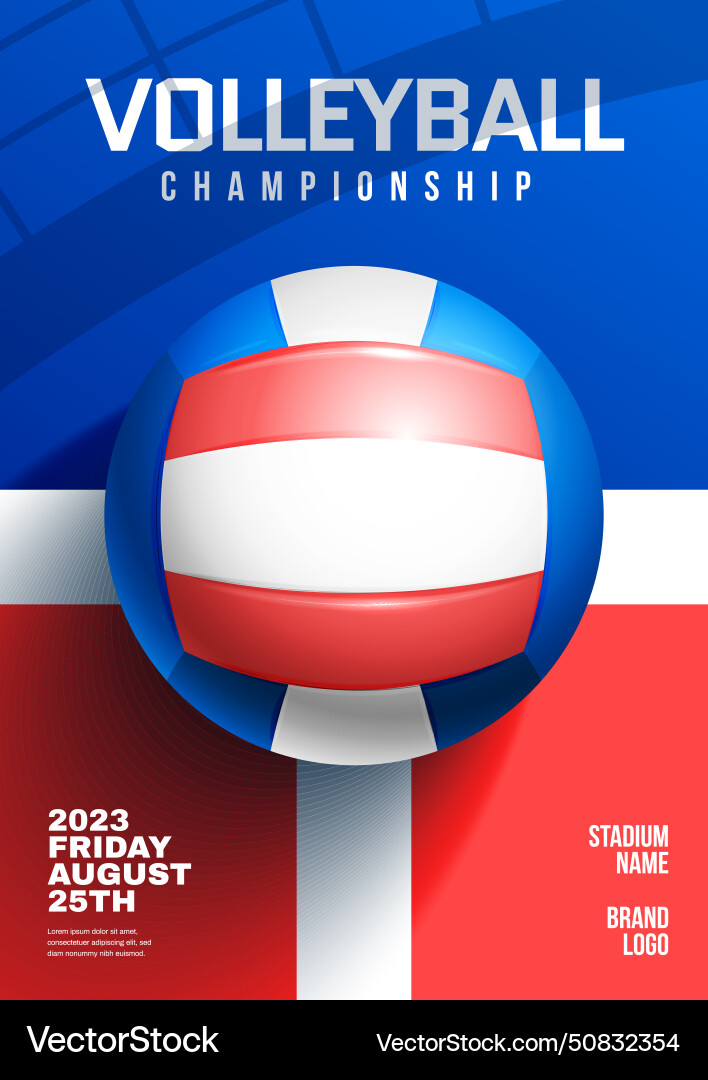 Realistic volleyball poster Royalty Free Vector Image