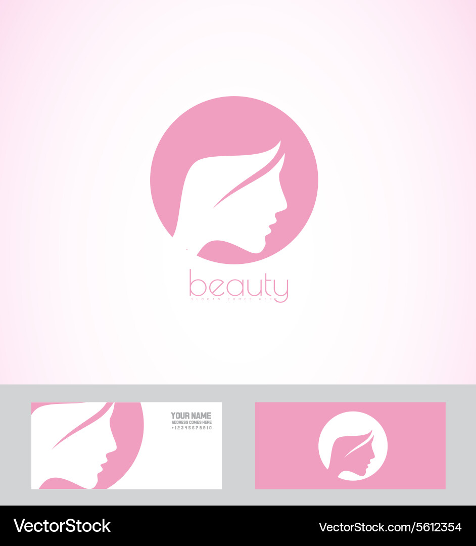 Woman face profile logo Royalty Free Vector Image