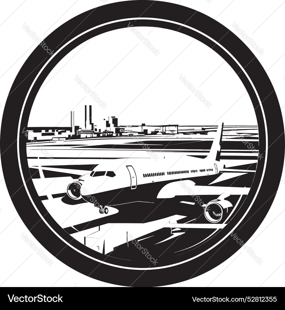 Airfieldatmosphere airport landscape Royalty Free Vector