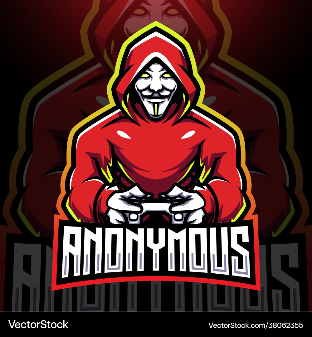 Anonymous gamer esport mascot logo design Vector Image