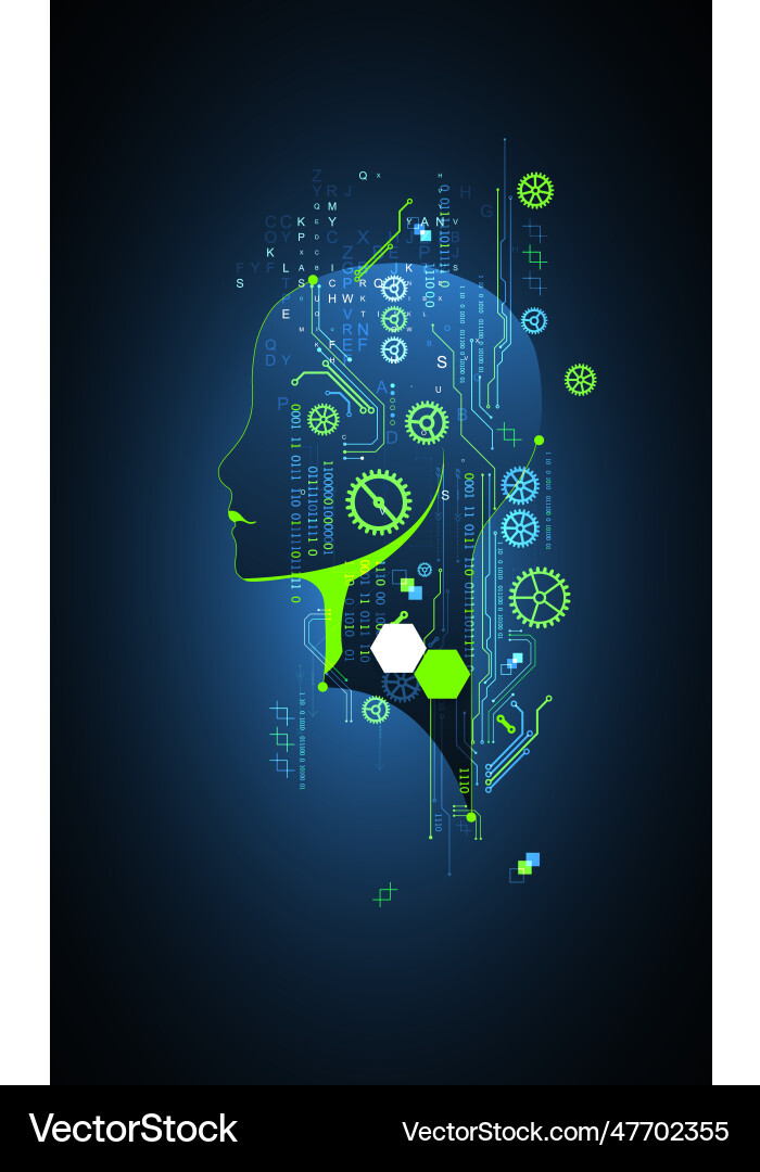 Artificial intelligence technical background Vector Image