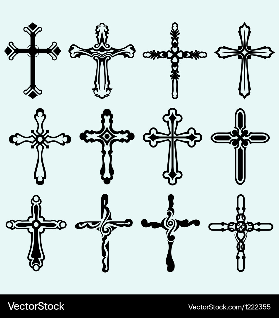 Ornate Cross Vector Images (over 7,200)