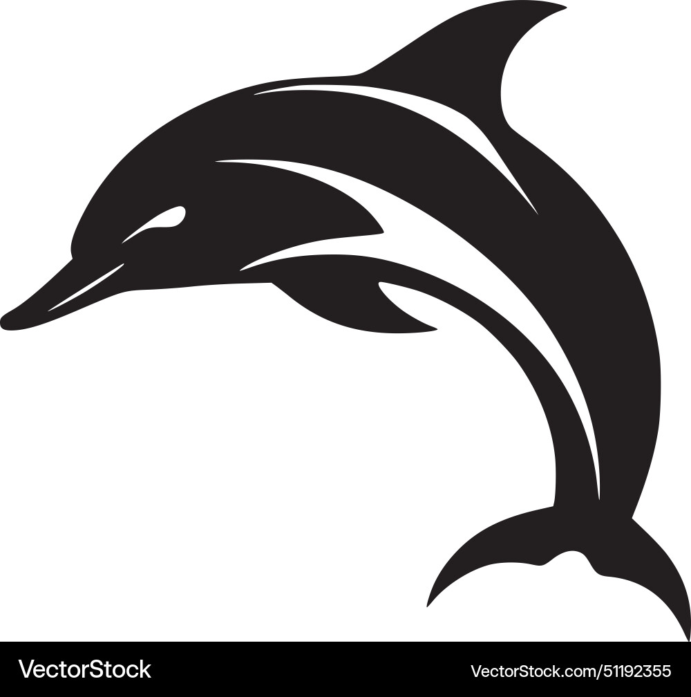 Dolphin - minimalist and simple silhouette Vector Image