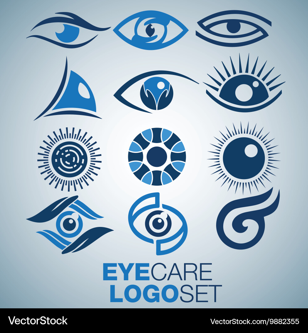 Eye care logo set Royalty Free Vector Image - VectorStock