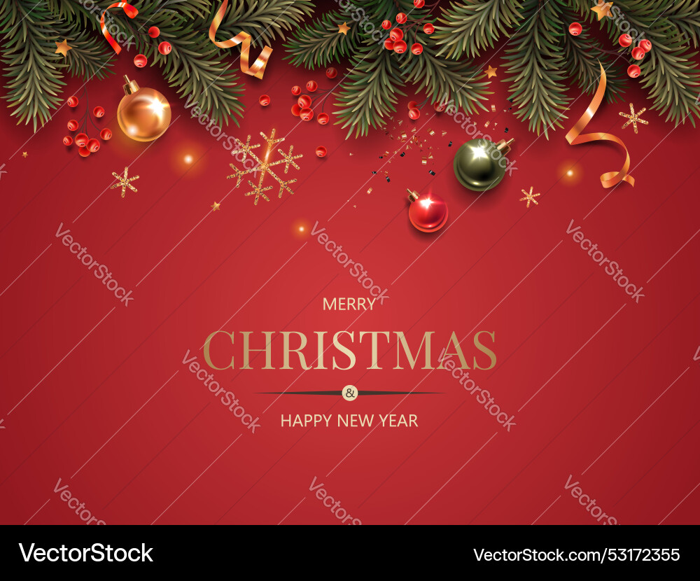 Horizontal banner with christmas symbols Vector Image