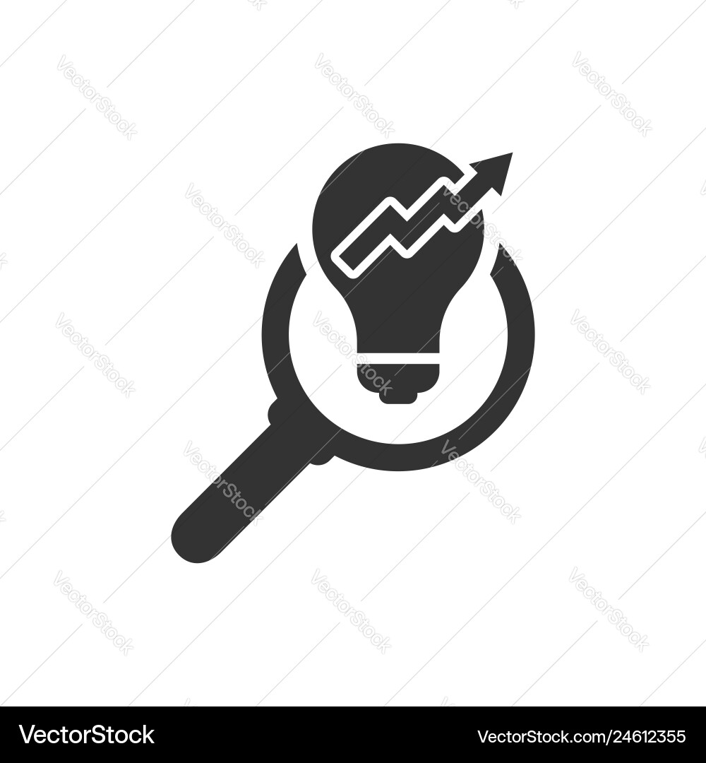 Insight icon in flat style bulb on white isolated Vector Image