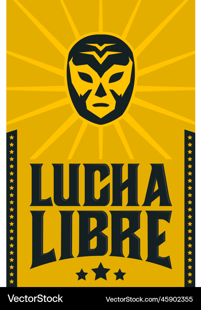Lucha libre wrestling spanish text Royalty Free Vector Image