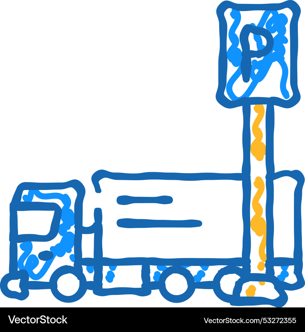 Truck parking icon doodle Royalty Free Vector Image