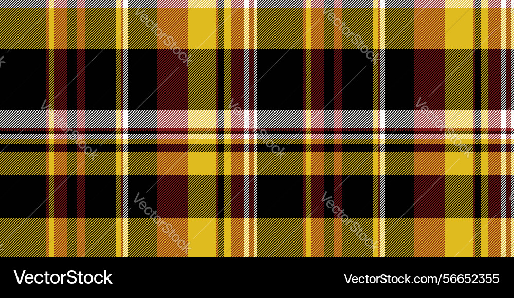 Vibrant yellow maroon and black plaid pattern Vector Image