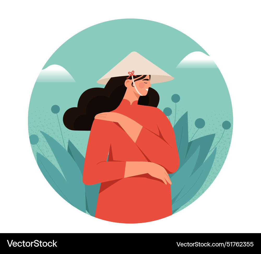Vietnamese woman concept Royalty Free Vector Image