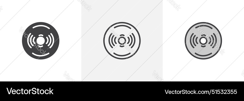 Vinyl icon set record disc music player symbol Vector Image