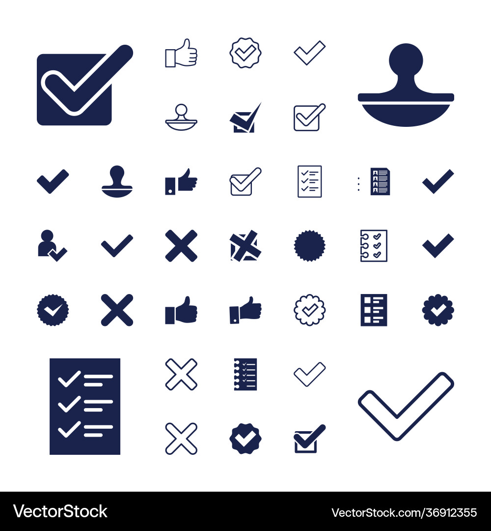Yes icons Royalty Free Vector Image - VectorStock