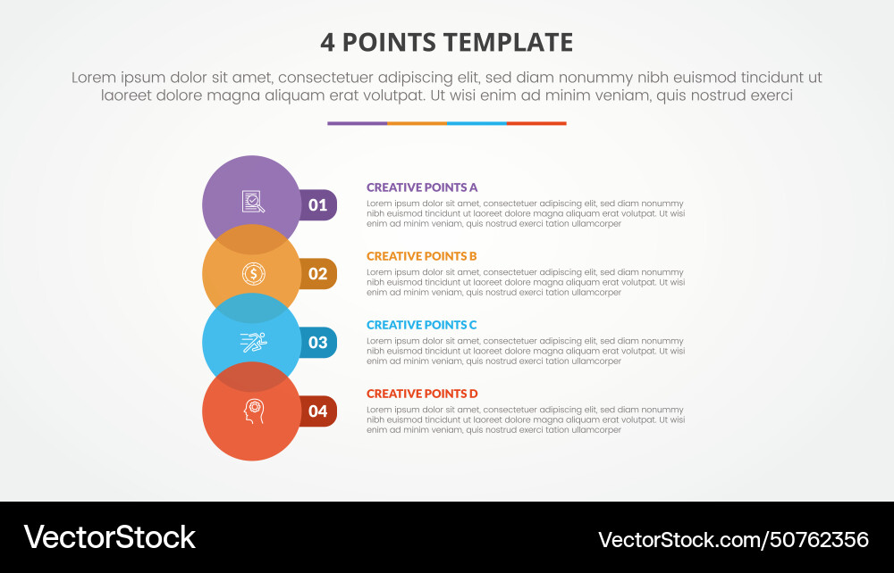 4 points stage list template infographic concept Vector Image