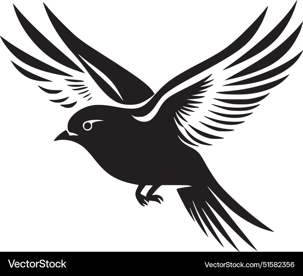 Bird - black and white Royalty Free Vector Image