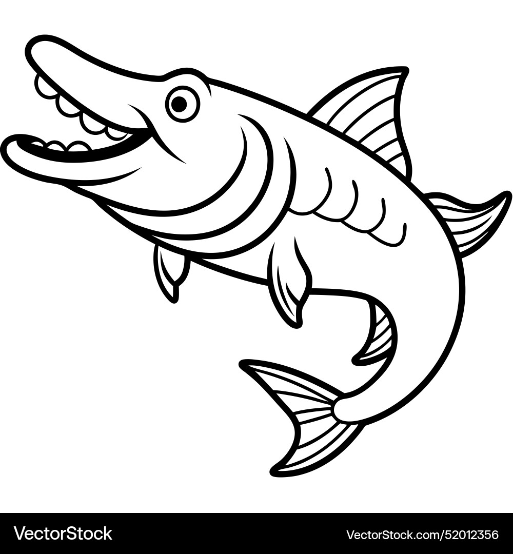 Florida gar fish laughs icon Royalty Free Vector Image