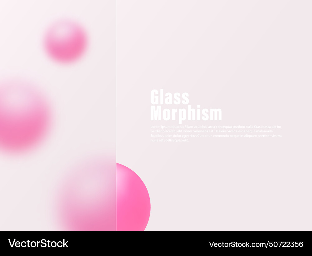 Glass morphism landing page transparent Royalty Free Vector