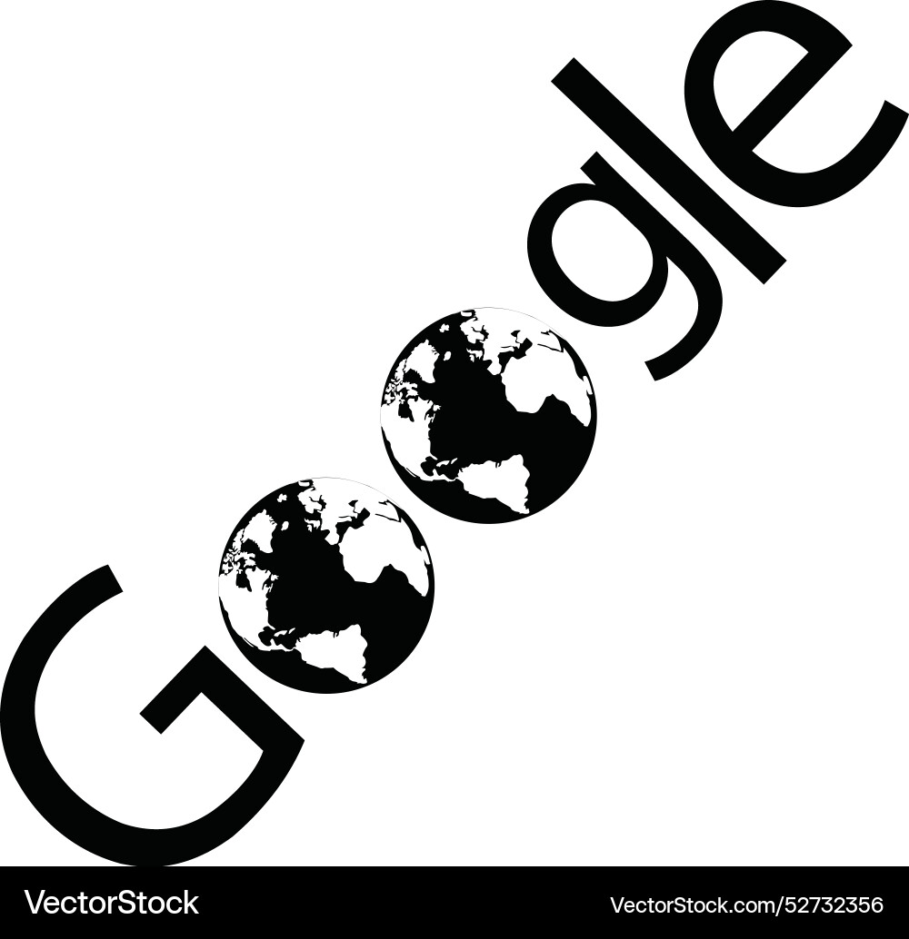 Google text icon silhouette design Royalty Free Vector Image