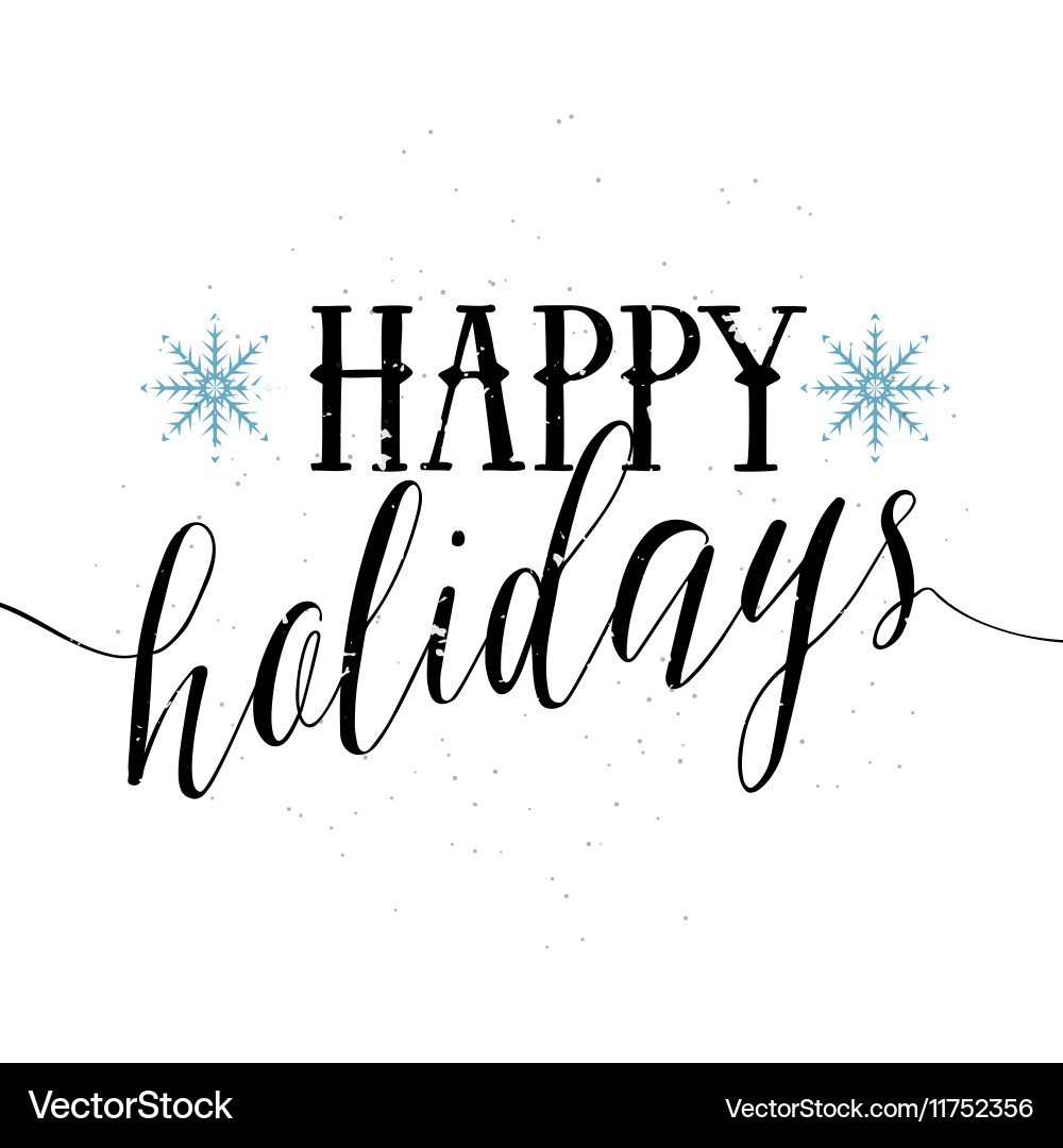 Holiday Lettering with Snowflake Royalty Free Vector Image