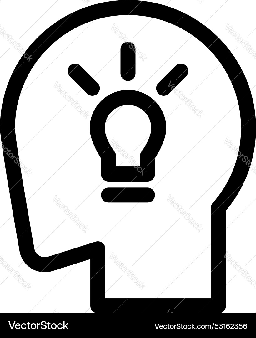 Icon thinking head strategy symbol design Vector Image