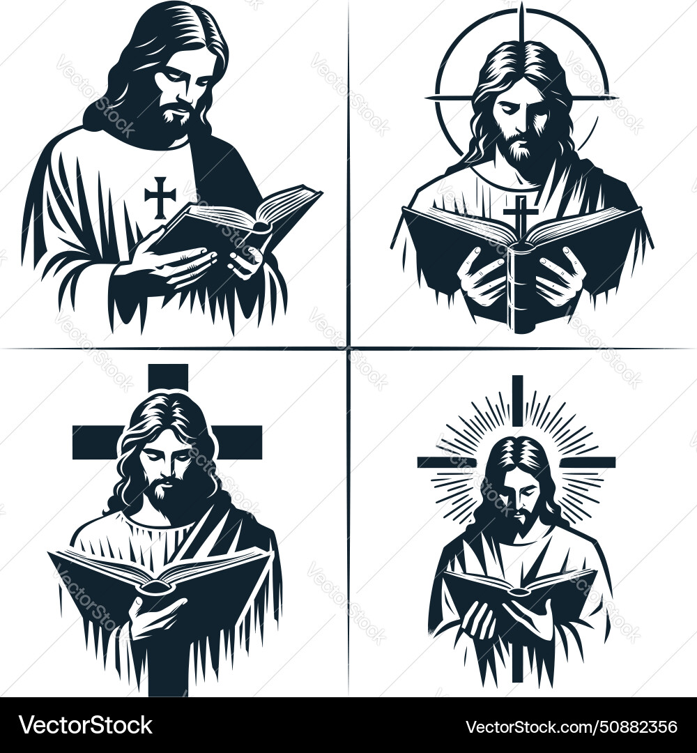 Jesus christ cross praying Royalty Free Vector Image
