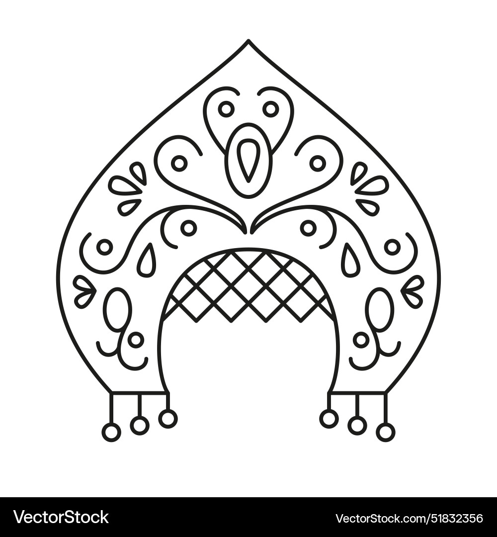 Kokoshnik line icon Royalty Free Vector Image - VectorStock
