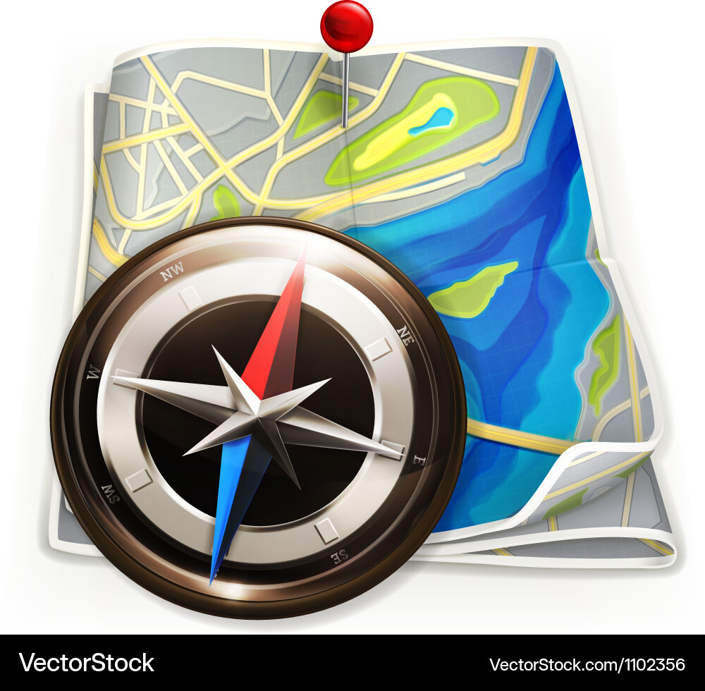Navigation map Royalty Free Vector Image - VectorStock