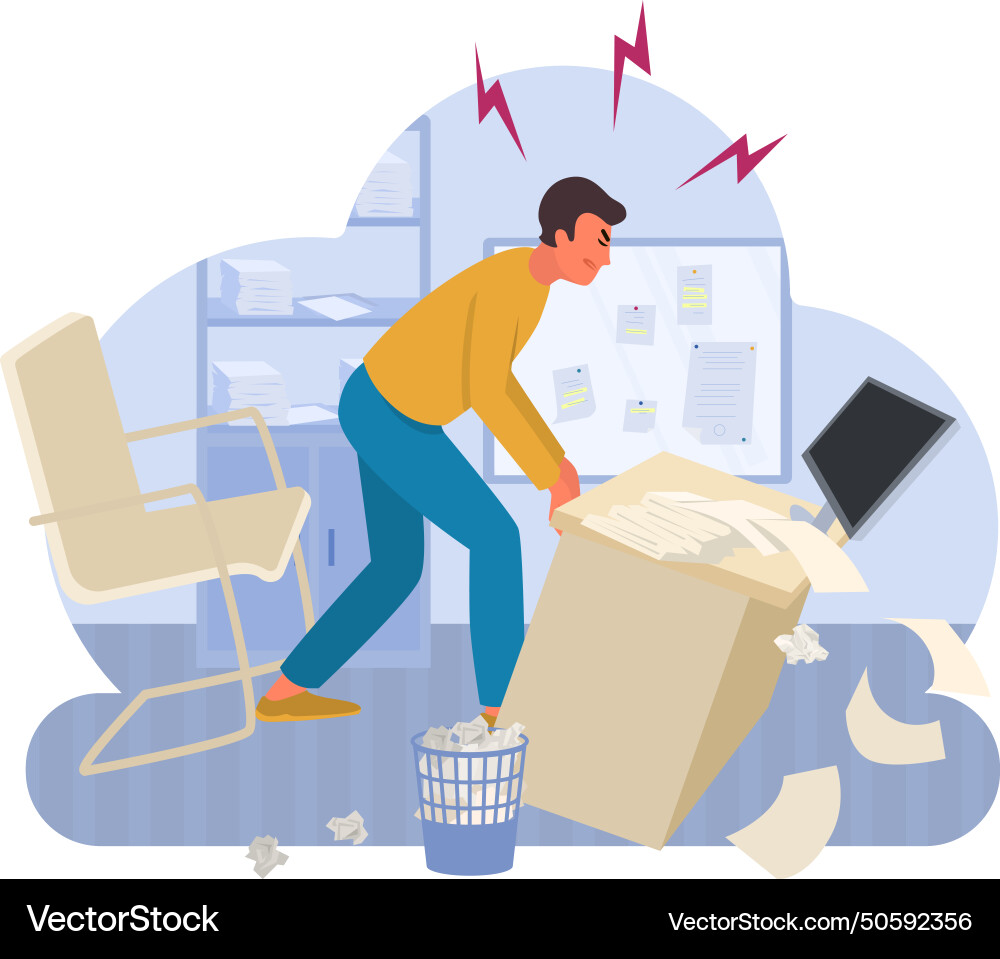 Professional burnout syndrome composition Vector Image