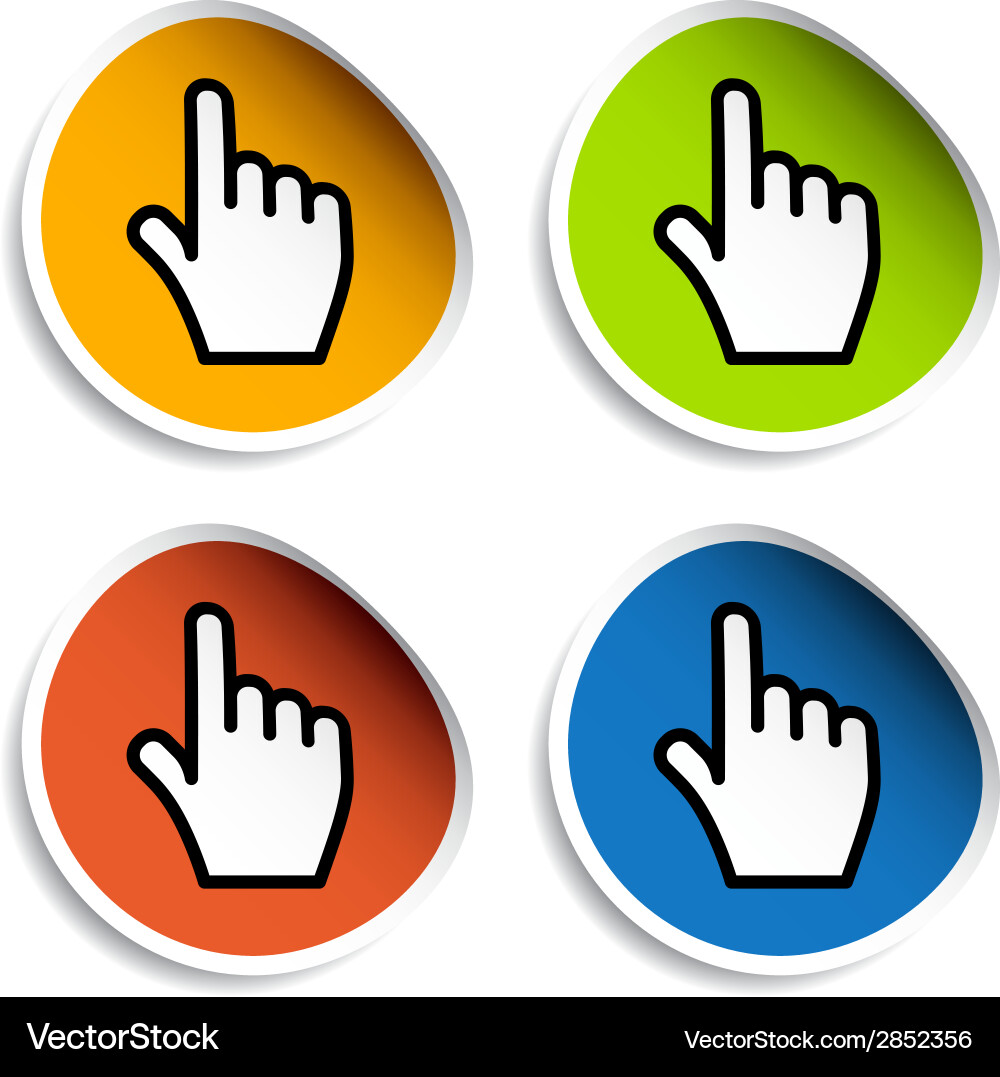 Smooth cursor hand stickers Royalty Free Vector Image