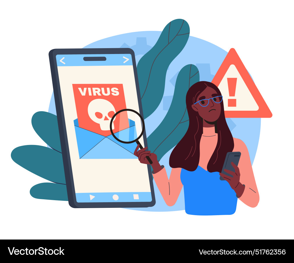 Virus in phone concept Royalty Free Vector Image