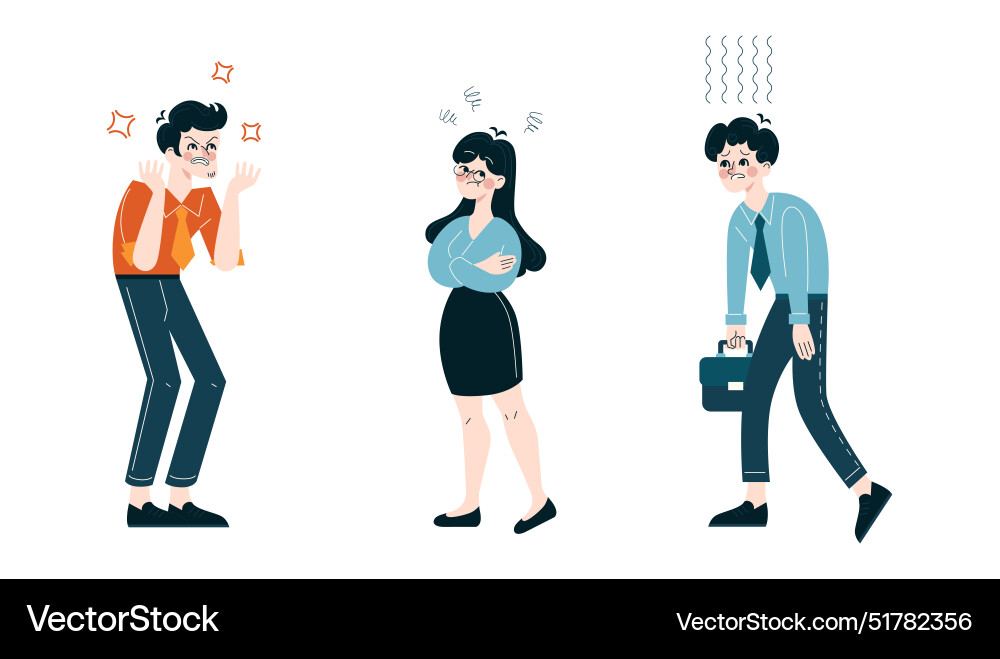 Workplace emotions set professionals experiencing Vector Image