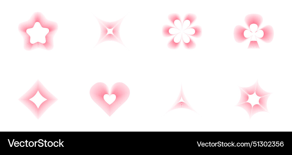 Y2k blurred symbols for design set Royalty Free Vector Image