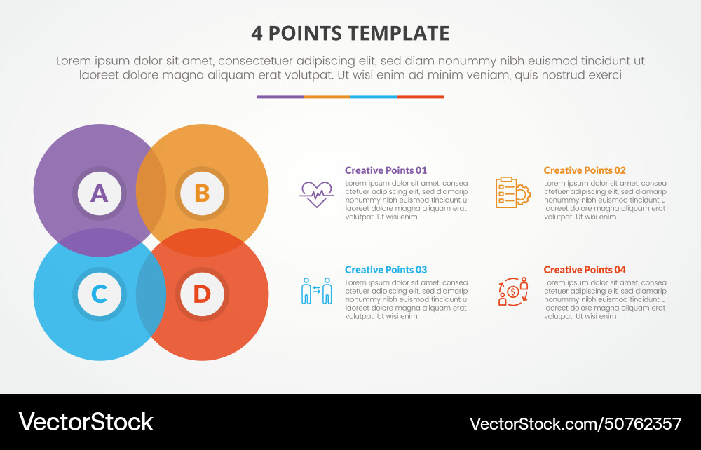 4 points stage list template infographic concept Vector Image
