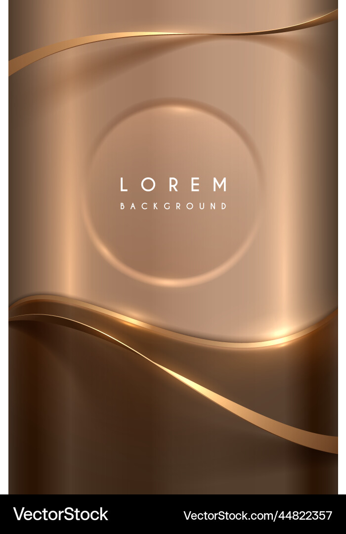 Abstract brown and gold background with ribbons Vector Image