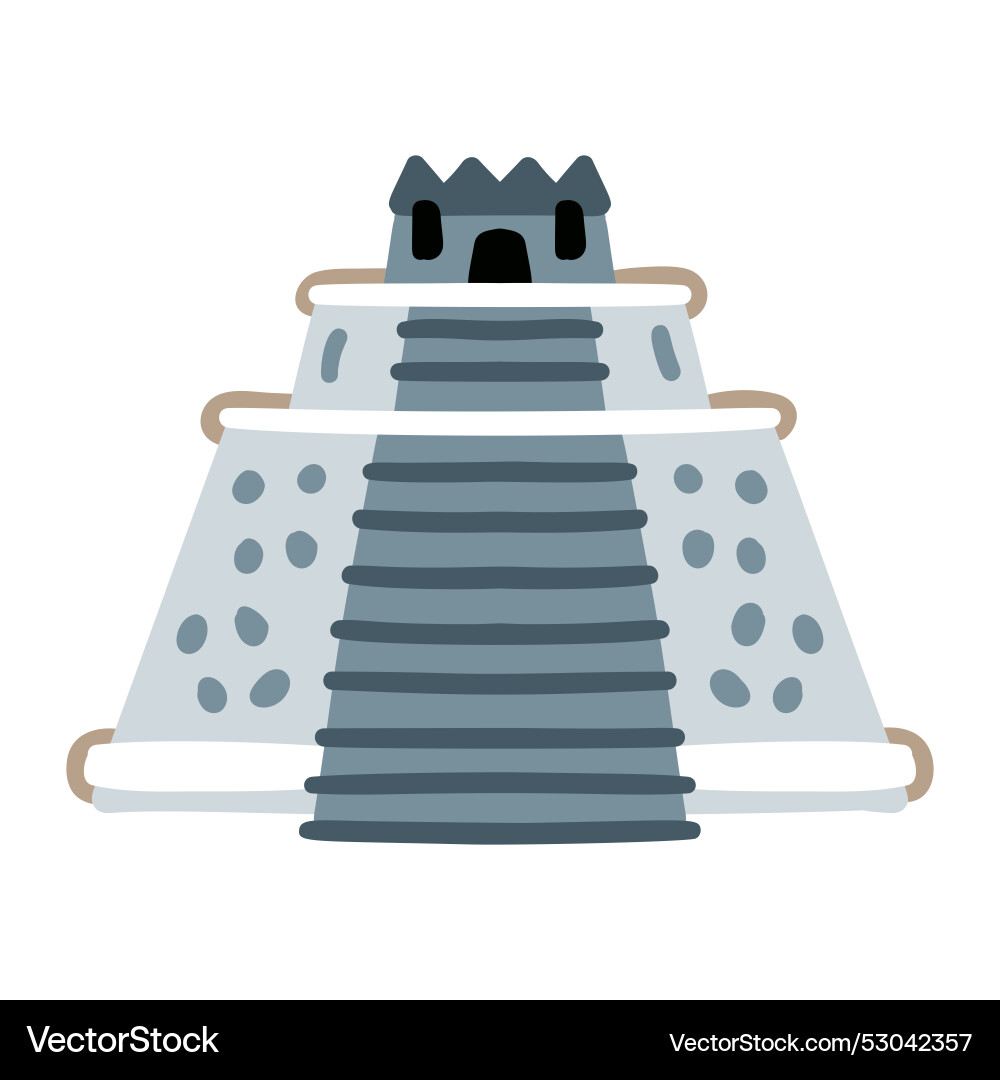 Ancient mayan pyramid cartoon icon on white Vector Image