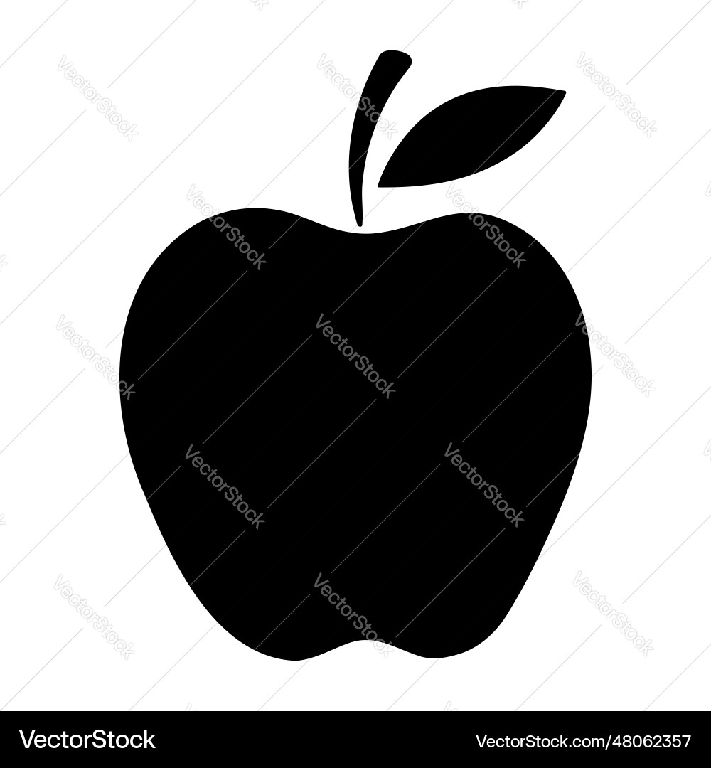 Apple silhouette isolated Royalty Free Vector Image