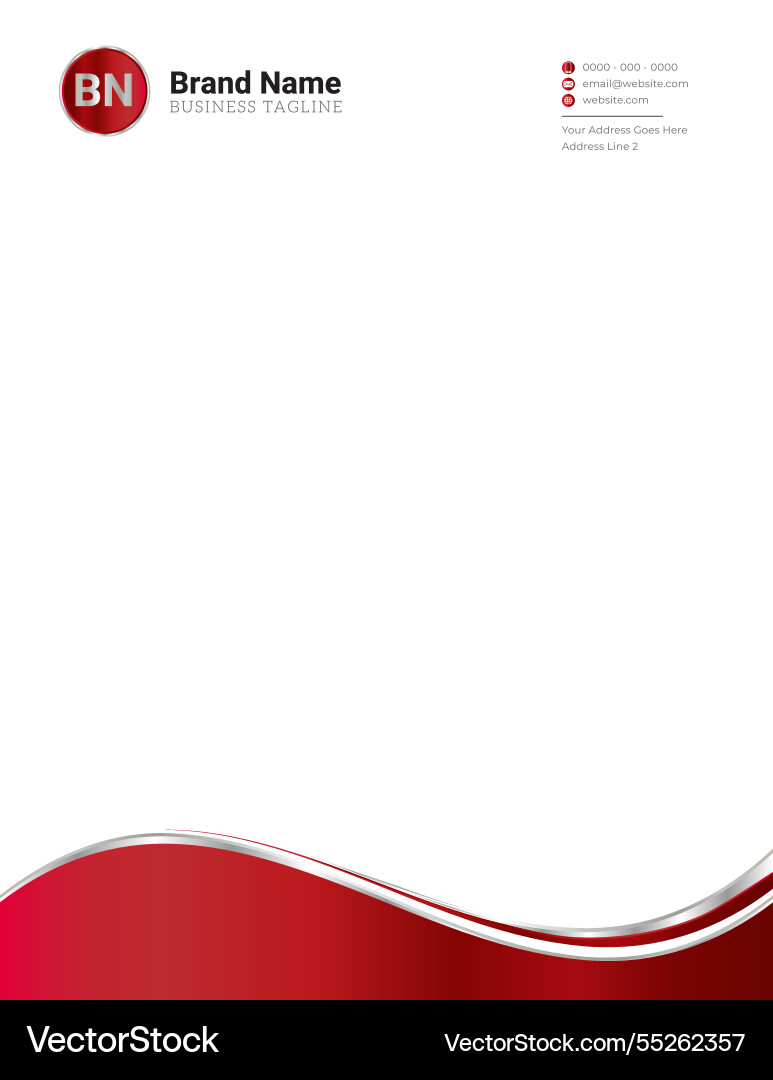 Blank red letterhead template for print Royalty Free Vector