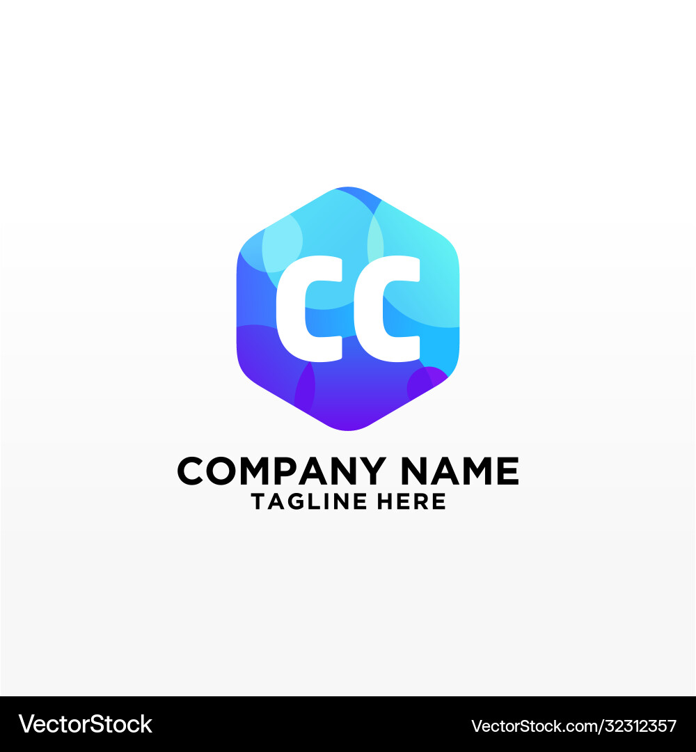 Cc initial logo with colorful circle template Vector Image