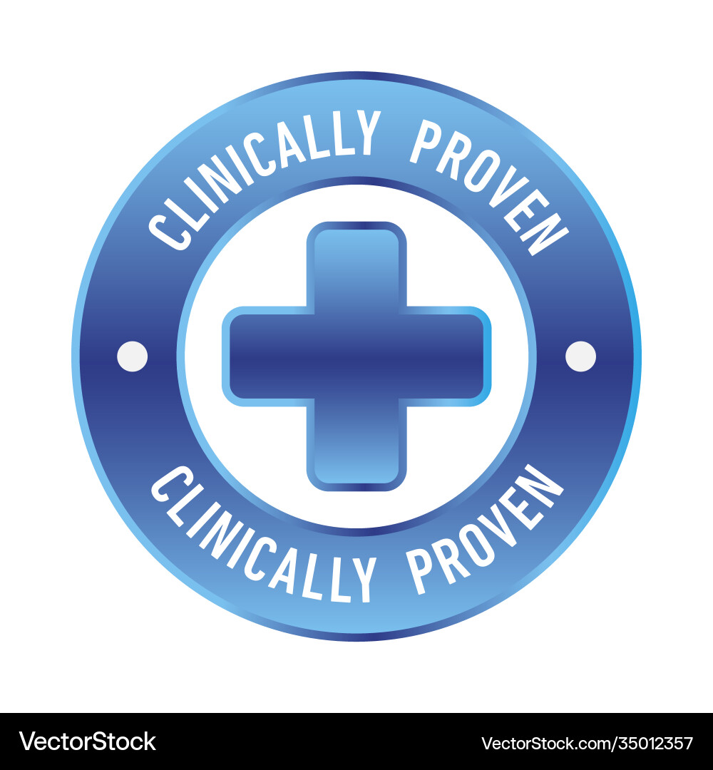 Clinically tested approved badge Royalty Free Vector Image