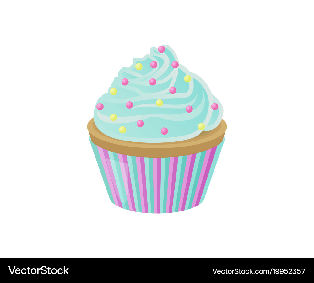 Colorful Cupcake with Sprinkles Royalty Free Vector Image