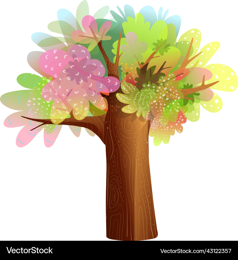 Colorful Forest Tree Clip Art Royalty Free Vector Image
