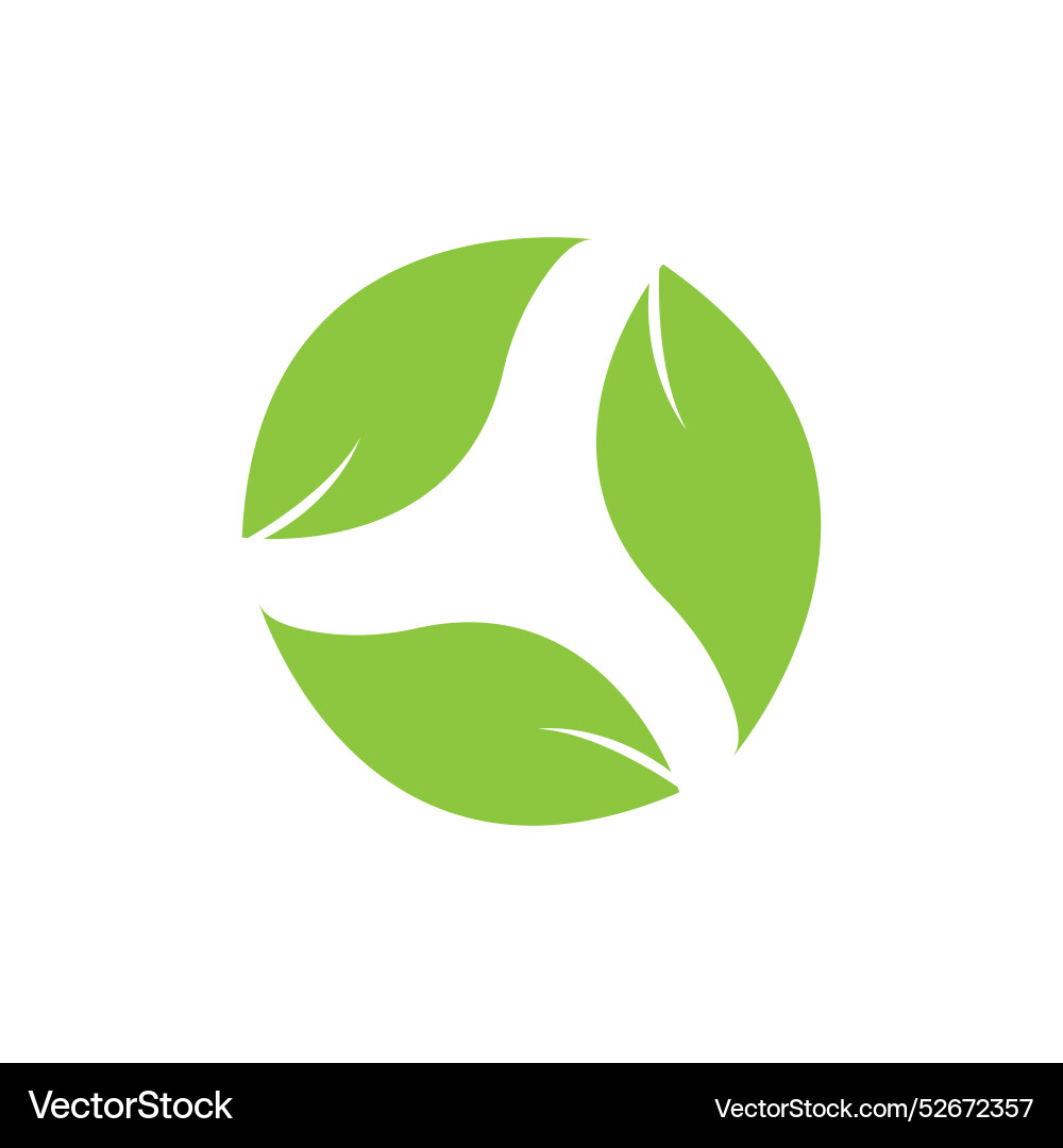 Eco friendly green leaf logo icon Royalty Free Vector Image
