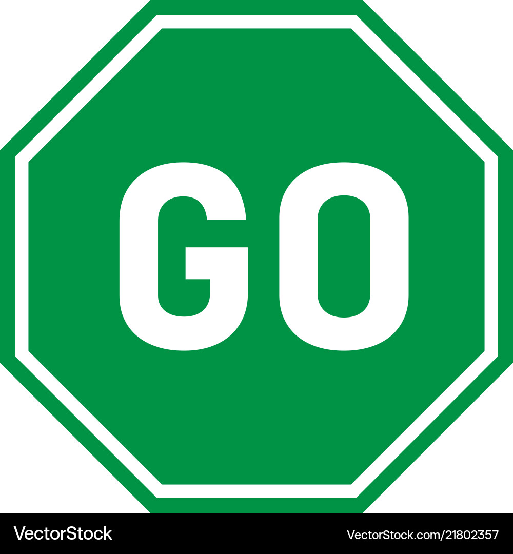 Go sign on white background flat style green Vector Image
