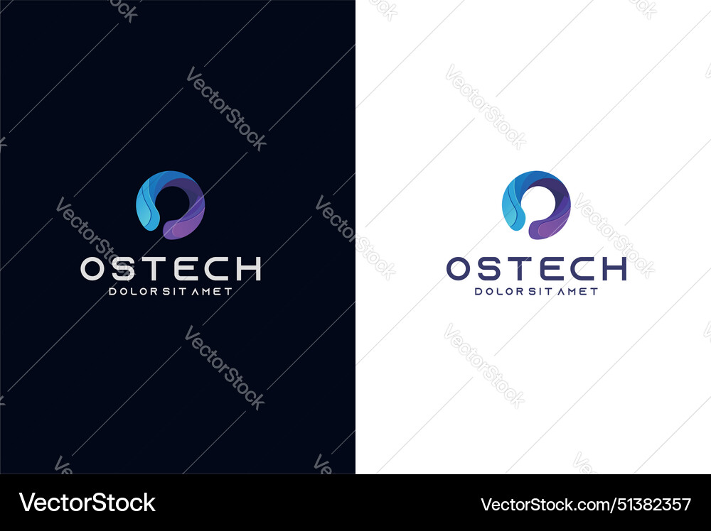 Modern letter o tech logo design technology icon Vector Image