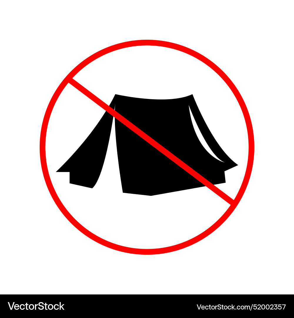 No camping area sign maintain clean and orderly Vector Image