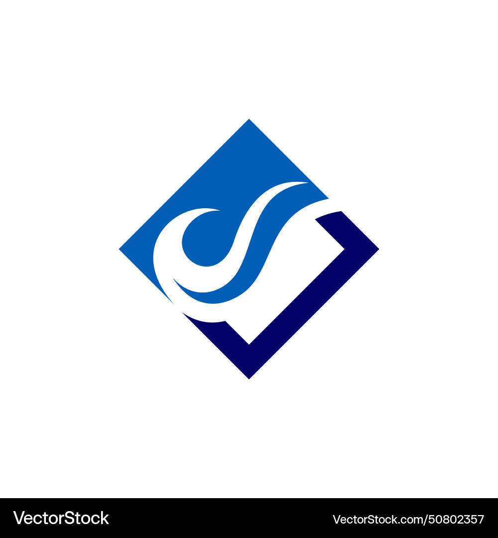 Ocean wave logo wave logo design Royalty Free Vector Image