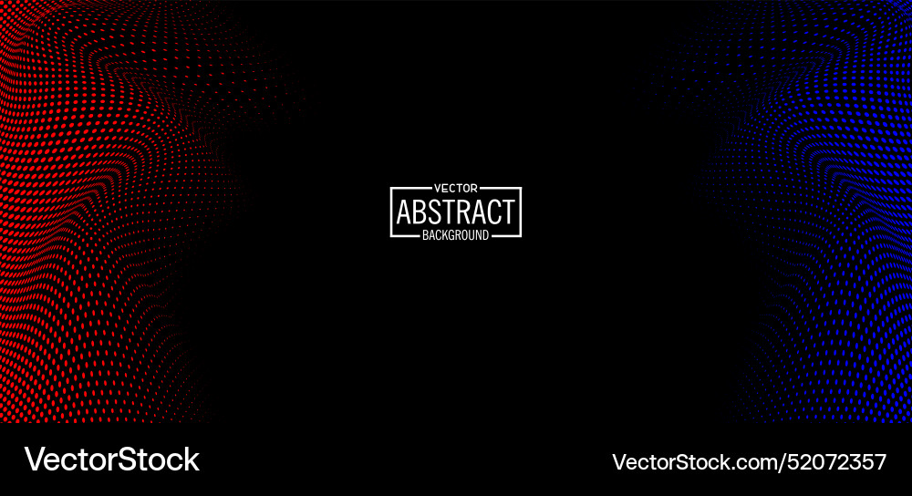 Red and blue wavy halftone background Royalty Free Vector